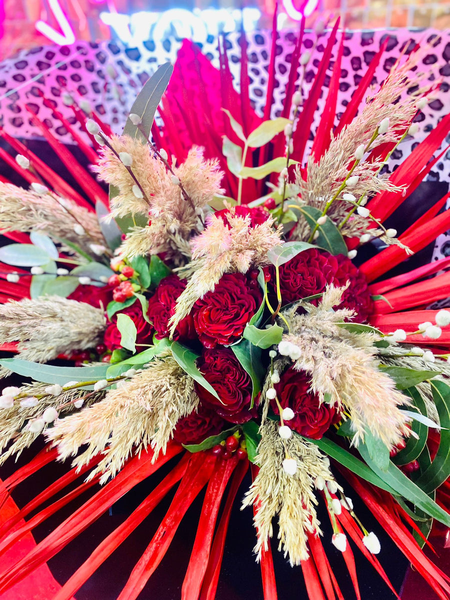 Dozen Red Roses Modern Deluxe – Red Floral Architecture