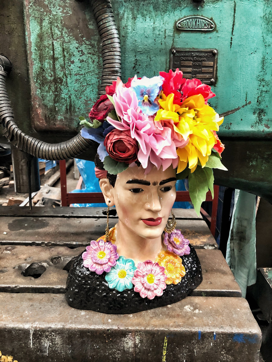 Frida Kahlo Vase – Red Floral Architecture